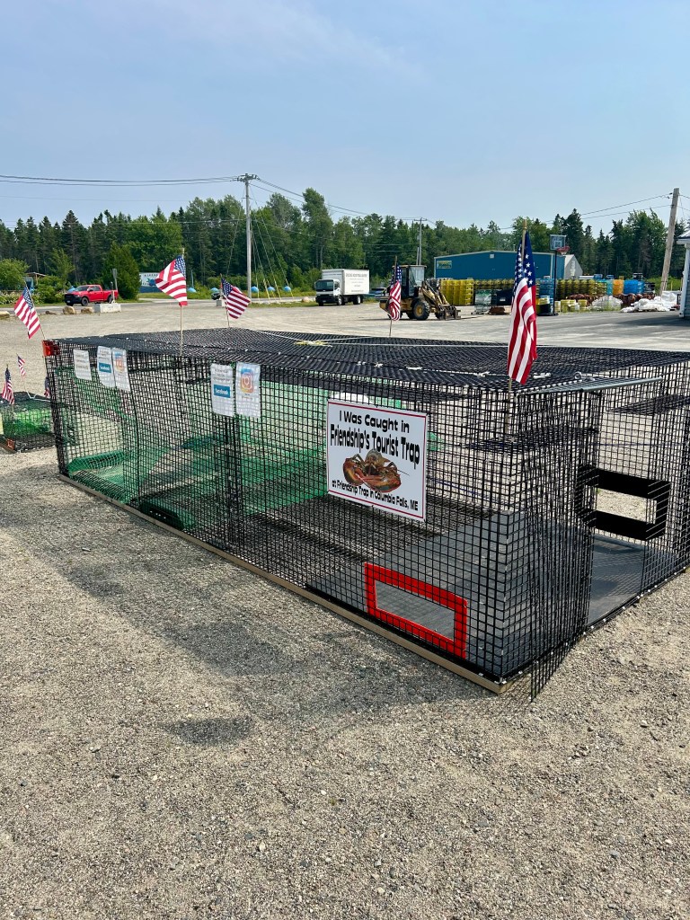 The World's Largest Lobster Trap In Columbia Falls, Maine